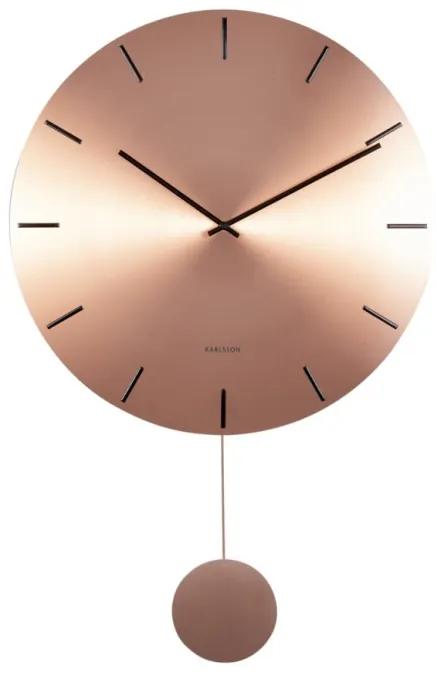 Designové kyvadlové nástěnné hodiny 5863CO Karlsson 47cm