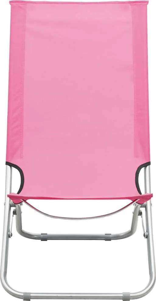 vidaXL Skládací plážové židle 2 ks textil [310381] Barva: Vzor listí
