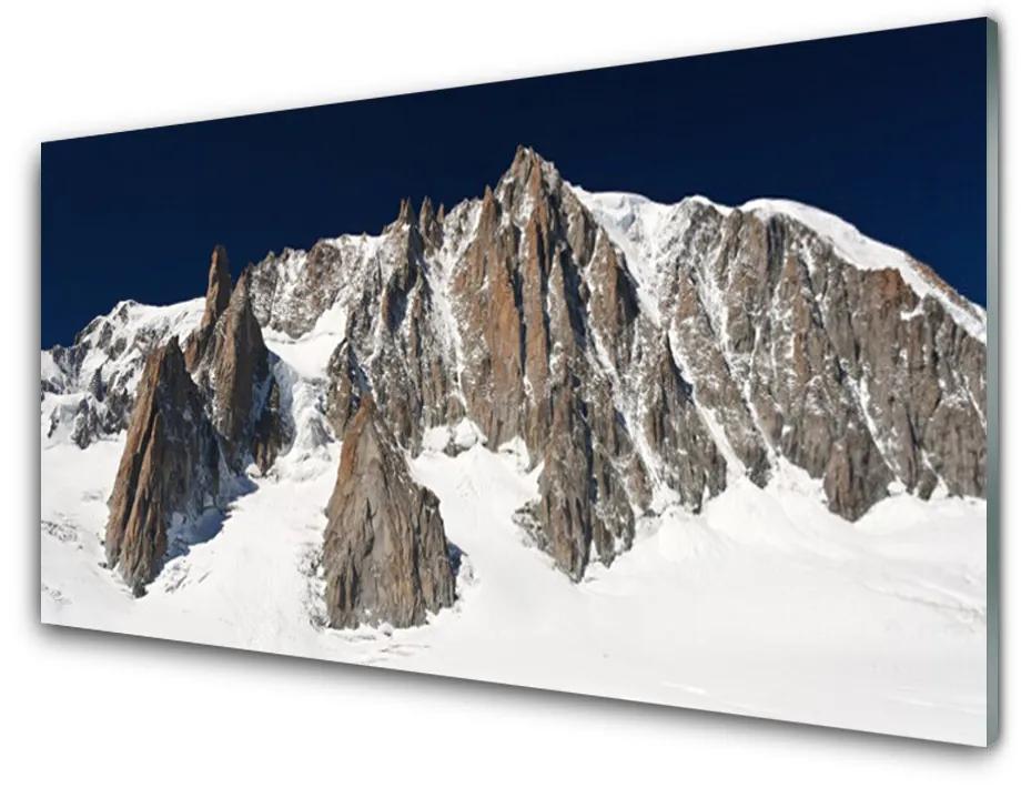 Plexisklo-obraz Zsněžené Horské Vrcholy 140x70 cm