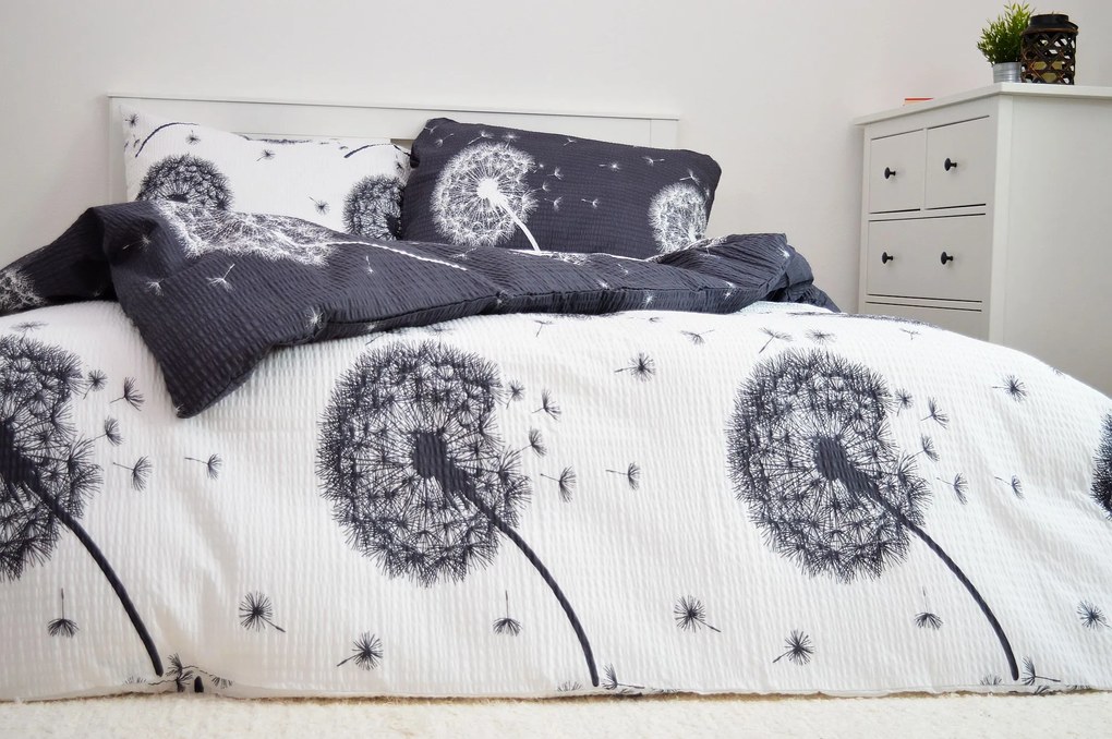 Písecké lůžkoviny Krepové povlečení Pampelišky oboustranné 140x220 Zapínání: knoflík, Velikost polštáře: 70x90