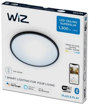 LED stropní svítidlo WiZ Super Slim 14W 2700-6500K černá