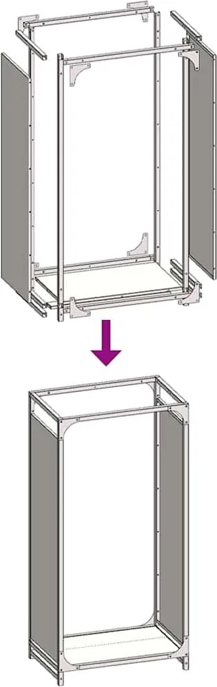vidaXL Stojan na palivové dřevo Ocel válcovaná za studena [864208] Barva: Bílá