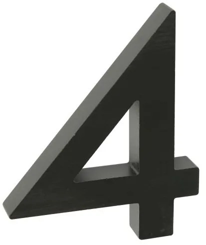 Domovní číslo "4", RN.100LV, broušené, černá
