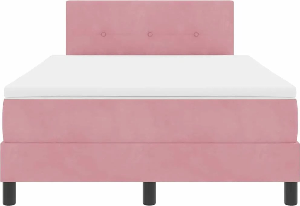 Postel s boxspringem s čelo Růžová 120 x 200 cm samet 3339169