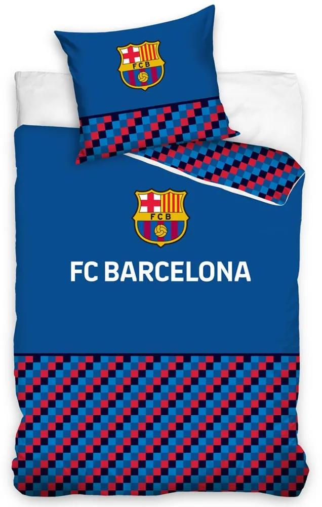 Bavlněné povlečení 140x200, 70x90 cm - FC Barcelona Half of Cubes