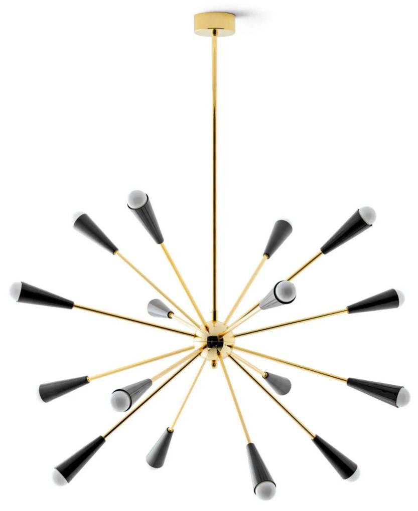 Stilnovo Sputnik LED závěsné světlo, zlatá/černá