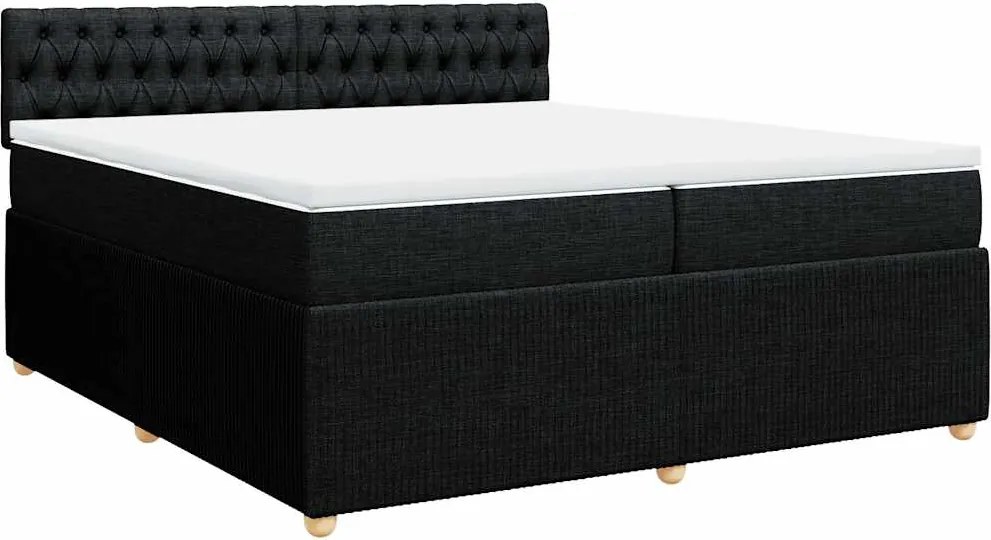 Box spring postel s matrací černá 200x200 cm textil 3289872