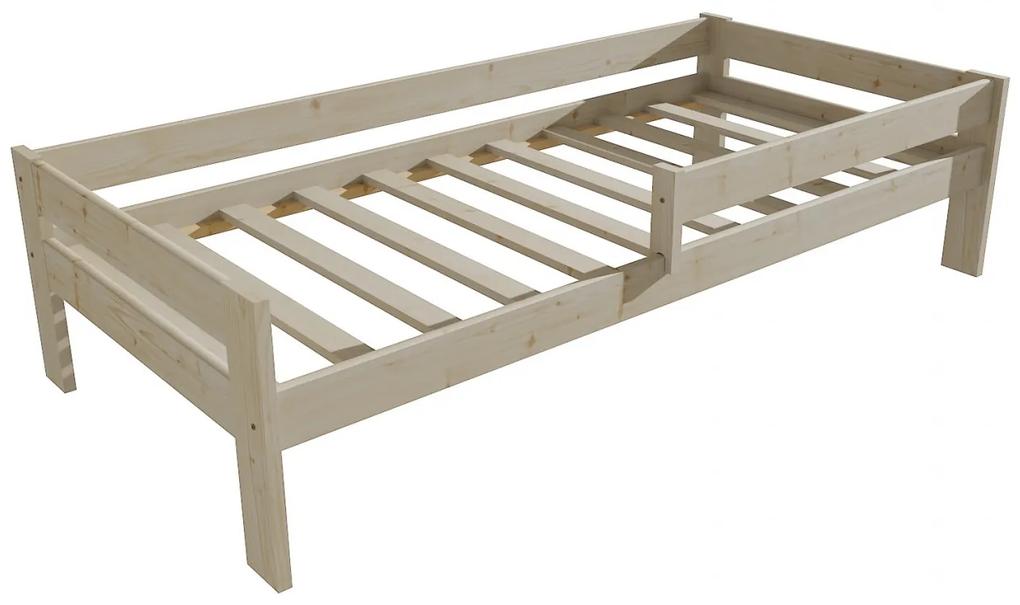 Dětská postel se zábranou VMK006C KIDS (Barva dřeva: surové dřevo, Rozměr: 80 x 160 cm)