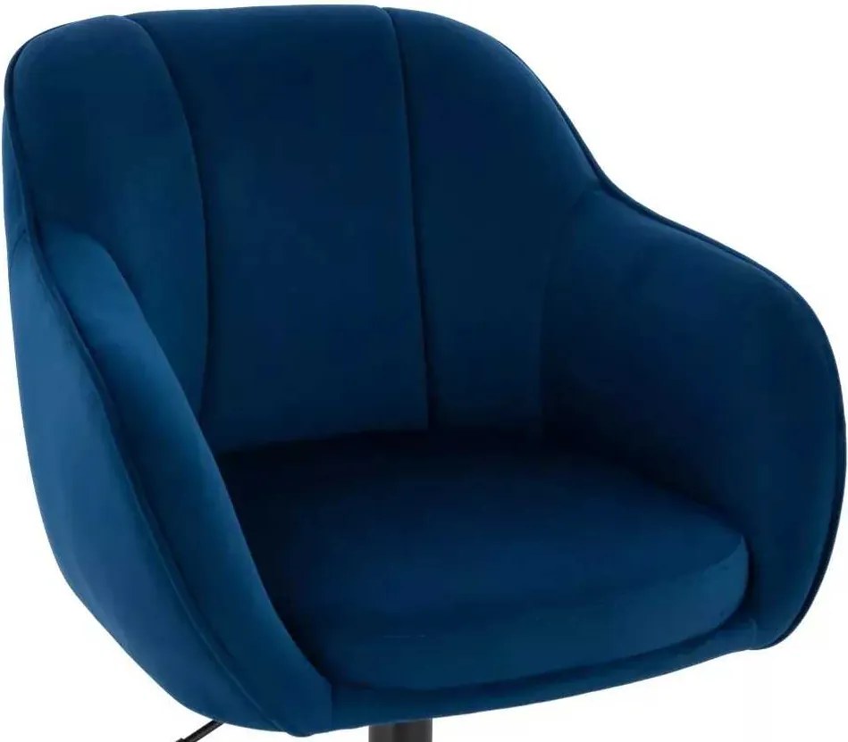 LuxuryForm DESIGN Otočná židle AVOLA VELUR na černém talíři - modrá
