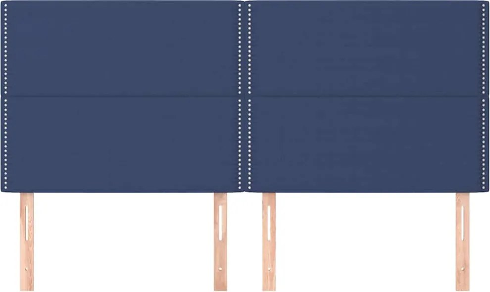 Čelo postele modré 200x5x118/128 cm látkové 3116220