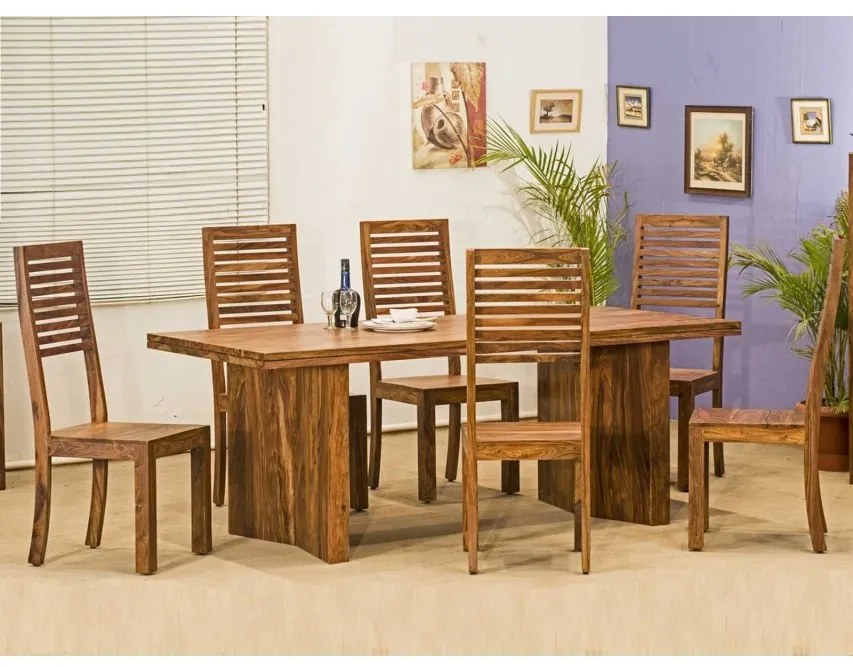Palisandrový jídelní stůl z masivu Surat přírodní 240x90