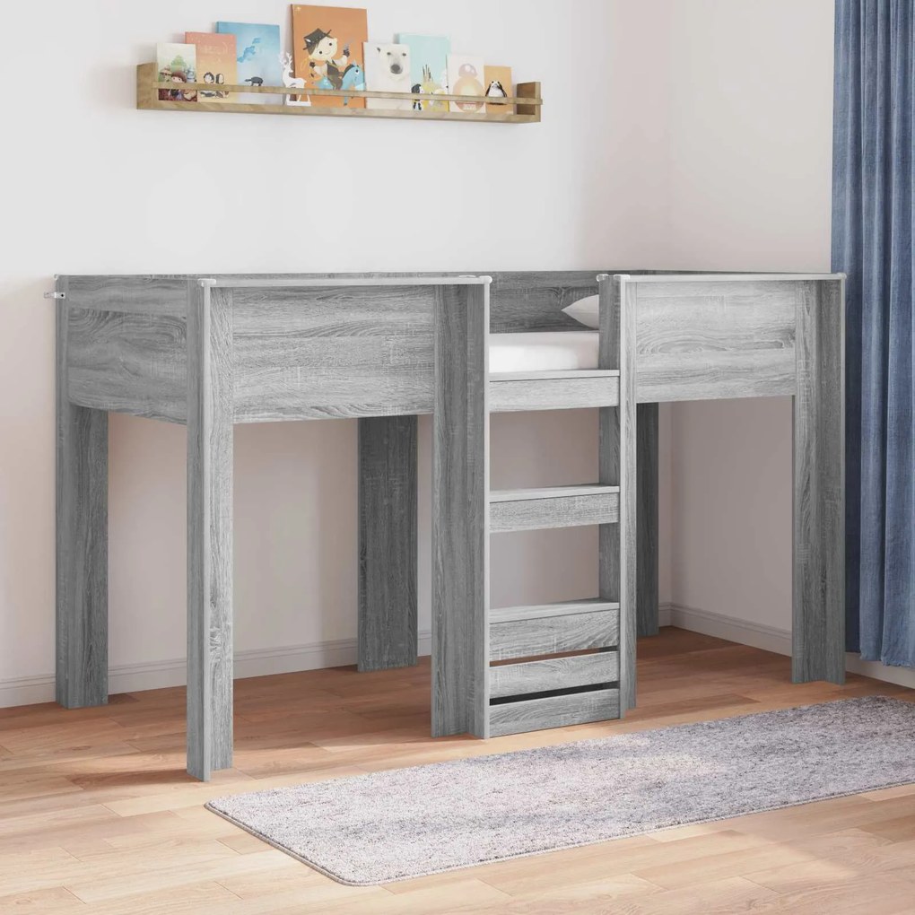 Patrová postel pro děti Šedá Sonoma 75 x 190 cm 3410472