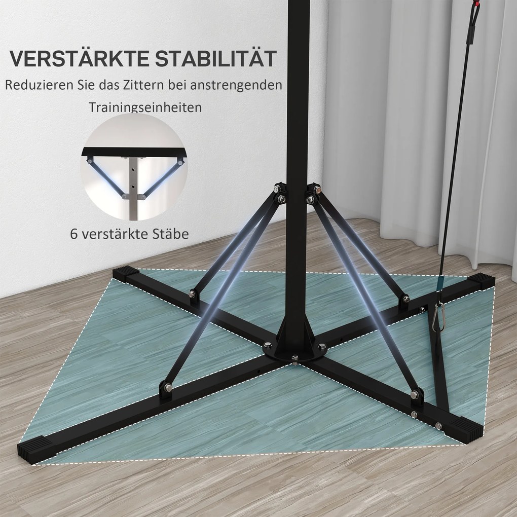 Stojan na boxovací pytel SPORTNOW, výškově nastavitelný, volně stojící držák boxovacího pytle se speedballem, nosnost až 60 kg, ocel, černý