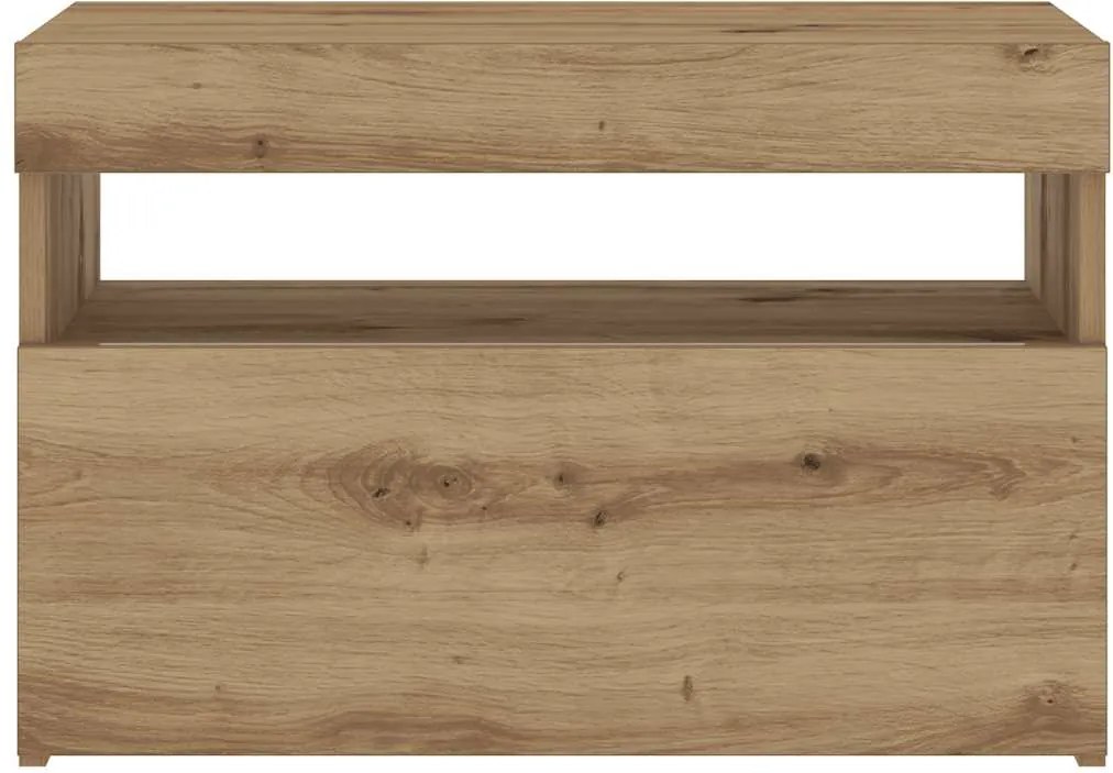 Noční stolek s LED dub artisan 60 x 35 x 40 cm kompozitní dřevo 3329176