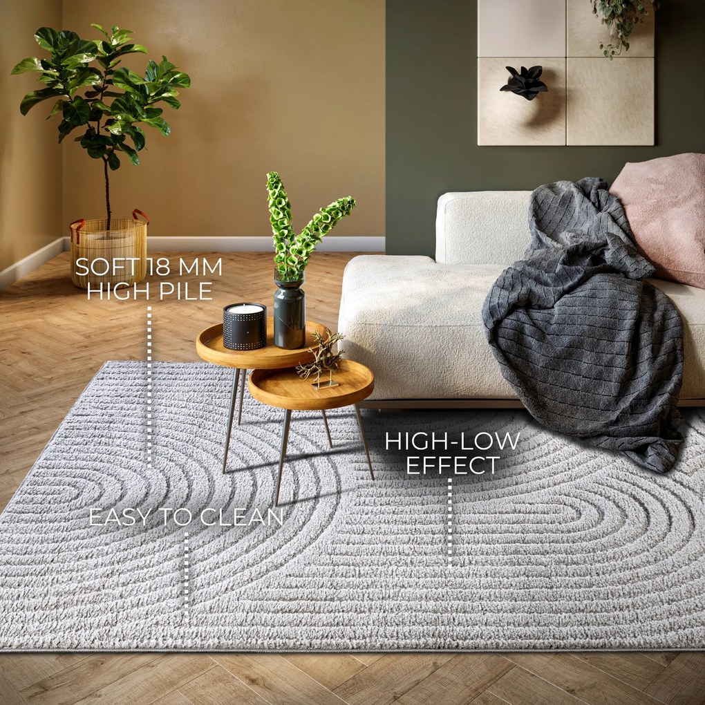 ELLE Decoration, Kusový koberec New York 106205 Light Grey, 200x280, šedá, ložnice
