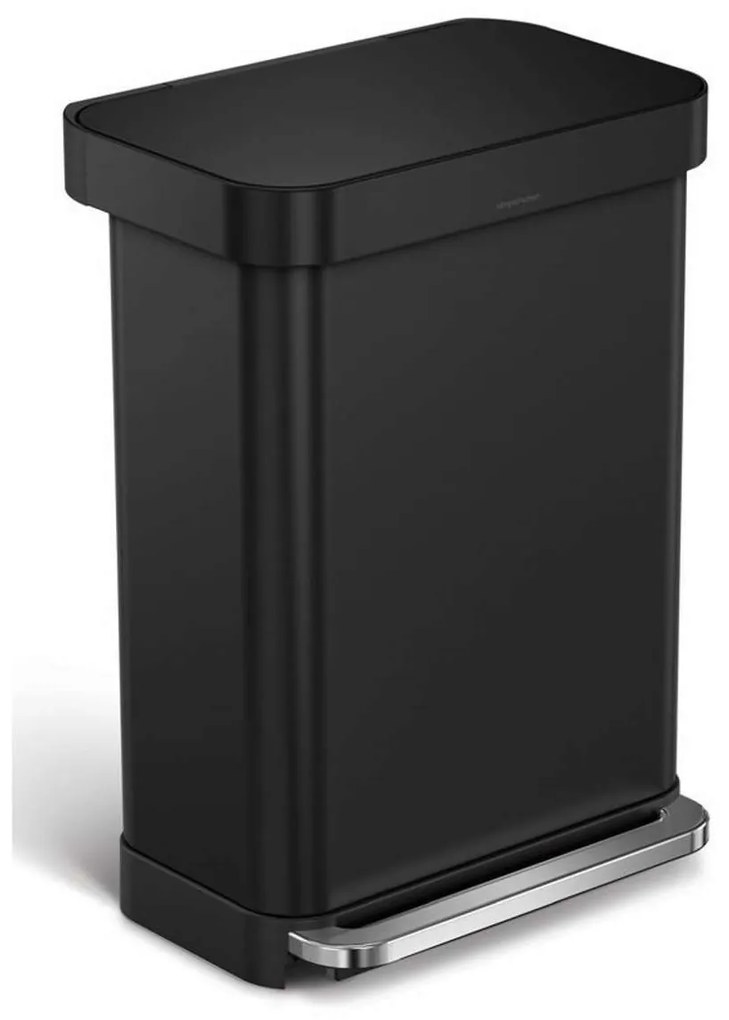 Simplehuman - Odpadkový koš 55 l, s kapsou na sáčky, matná černá CW2103