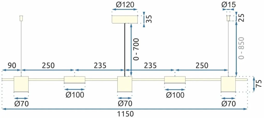 Stropní svítidlo LED APP929-CP zlaté