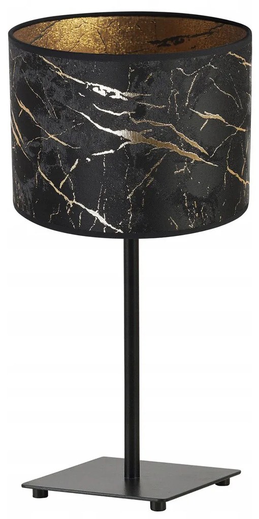 Stolní lampa Werona 3, 1x černé textilní stínítko se vzorem, (výběr ze 4 barev konstrukce), g