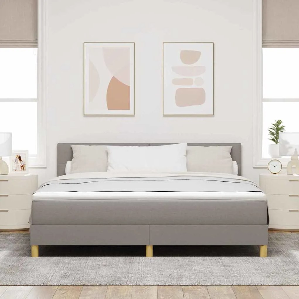 Postel s boxspringem s polštářem Taupe 180 x 200 cm textil 3338941