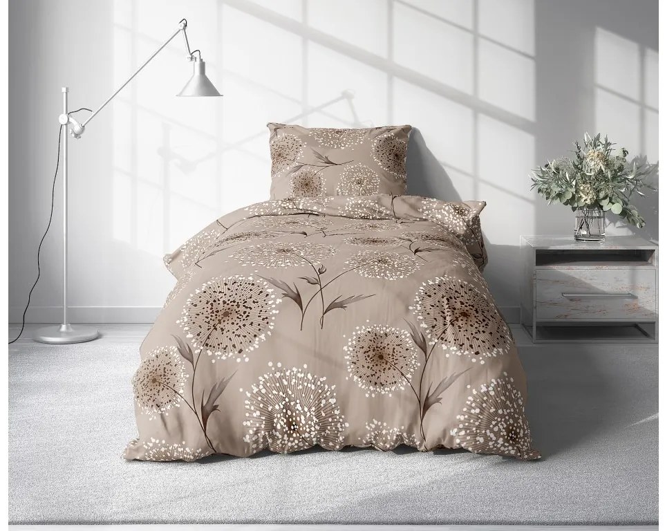 Krepové povlečení PAMPELINO BLEND světle hnědé Rozměr povlečení: 70 x 90 cm | 140 x 200 cm