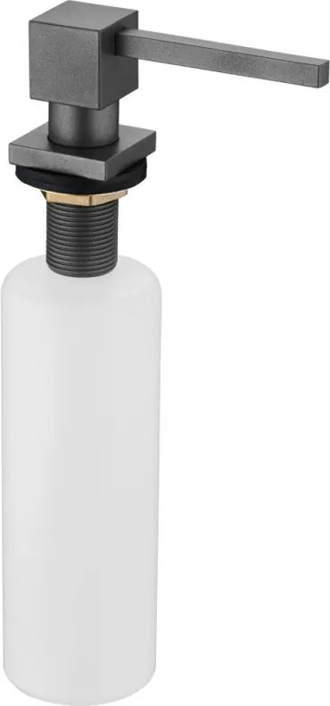 Mexen příslušenství, hranatý dávkovač saponátu do kuchyňského dřezu, šedá, 6605320-61