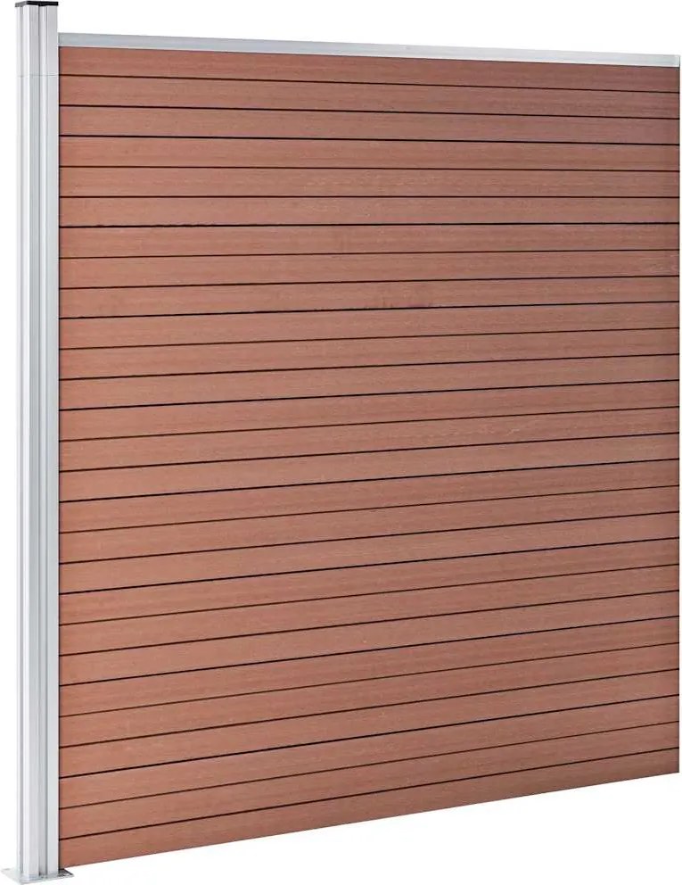 Zahradní plot WPC 526 x 186 cm hnědý 3053208