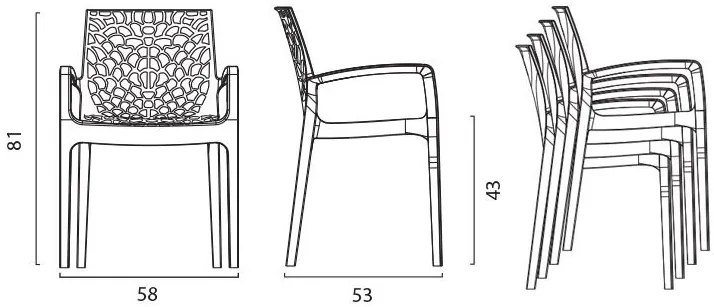 STIMA Plastová židle GRUVYER - křesílko
