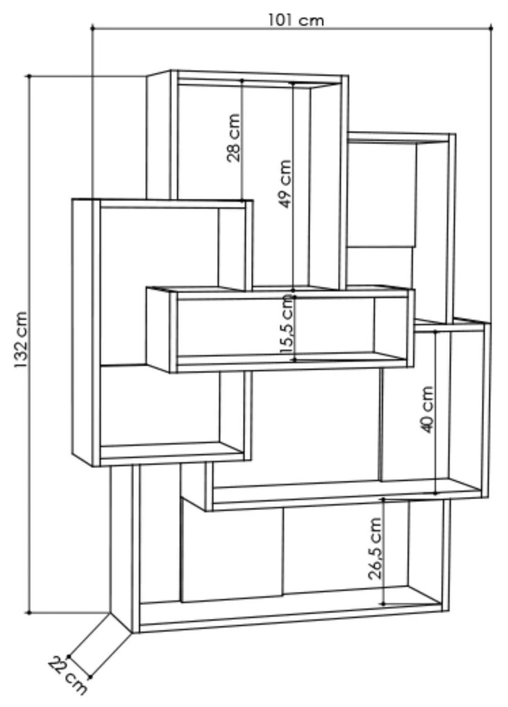 BOREAS, regál, knihovna, dub / antracit