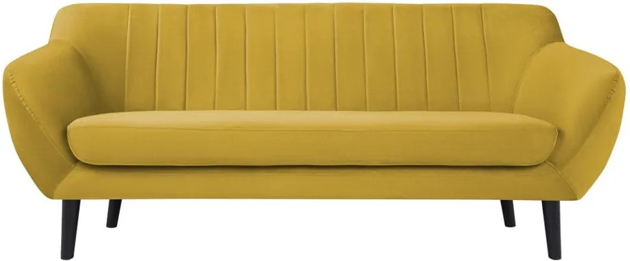 Žlutá sametová pohovka Mazzini Sofas Toscane, 188 cm