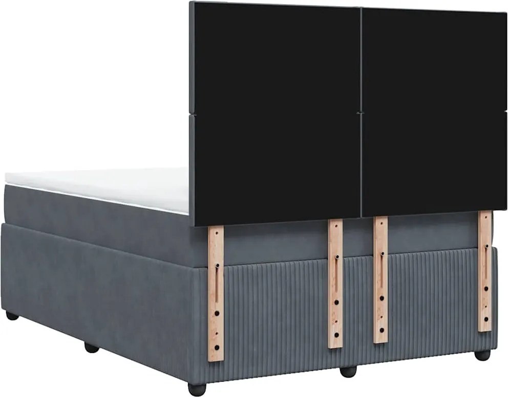 Box spring postel s matrací tmavě šedý 140 x 190 cm samet 3292329