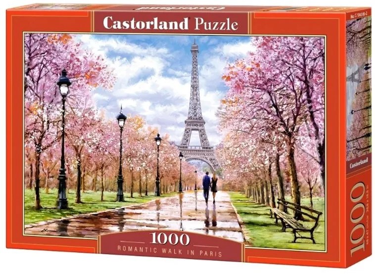 KIK KX4739 CASTORLAND Puzzle 1000 dílků Romantická procházka v Paříži 68x47cm