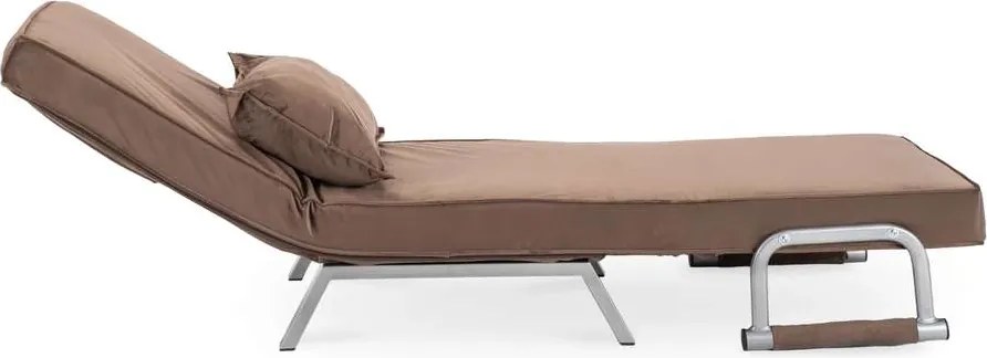 Rozkládací křeslo Halsin Velvet, hnědá
