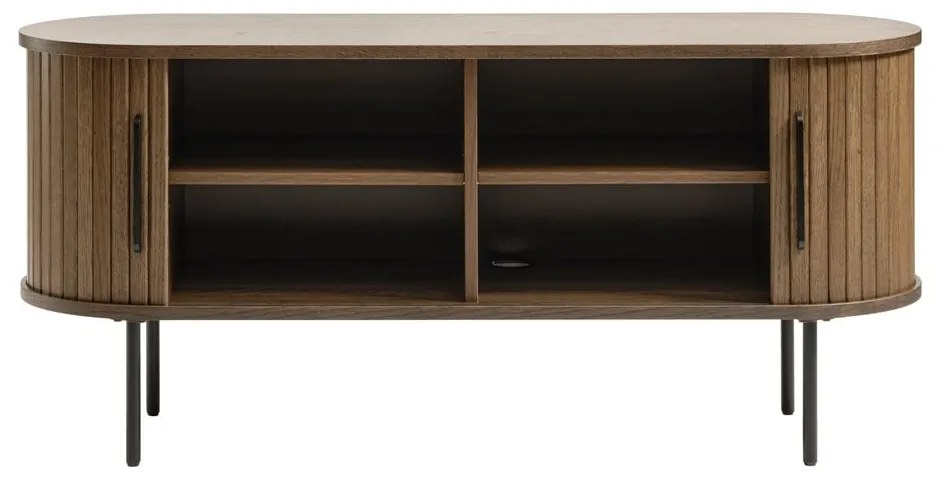 Hnědý TV stolek v dekoru dubu 120x56 cm Nola – Unique Furniture