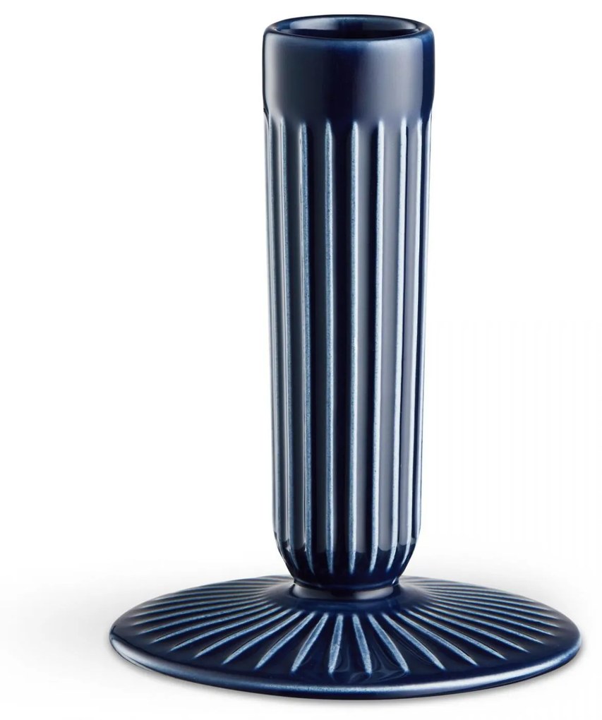 KÄHLER Porcelánový svícen Hammershøi Indigo 12,5 cm, modrá barva, porcelán