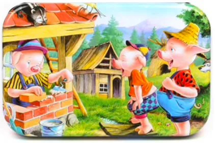 Dřevěné Puzzle - Tři Prasátka 2 60ks