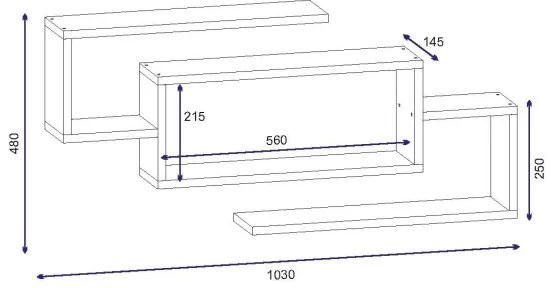 Nástěnná police JANISON 48x103 cm bílá