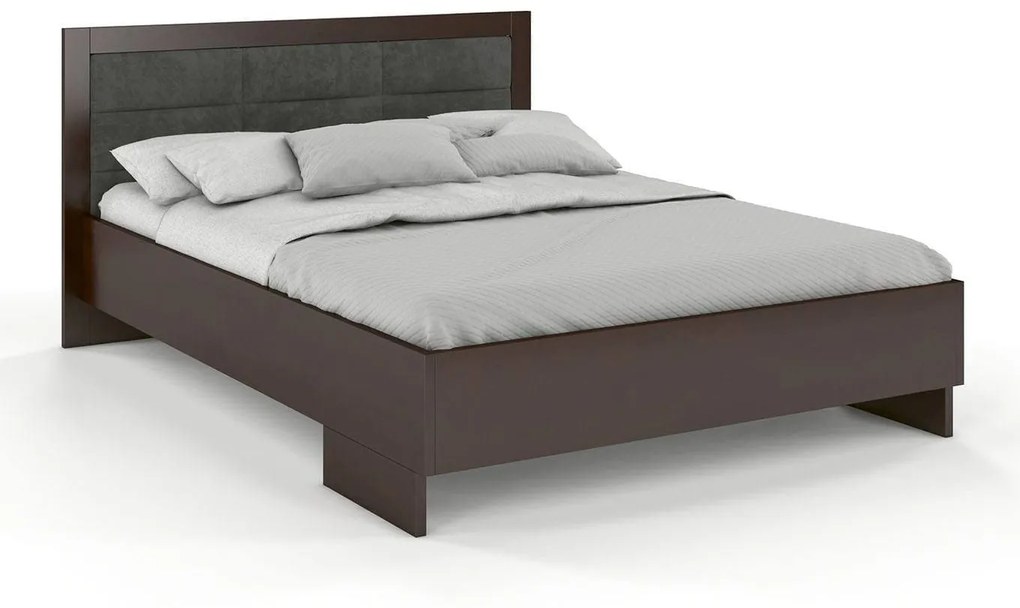 Buková postel s čalouněným čelem - Kalmar - zvýšená,   ,  140x200 cm