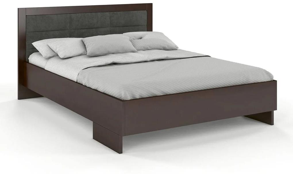 Buková postel s čalouněným čelem - Kalmar - zvýšená,   ,  160x200 cm