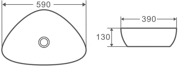 Hydroland Keramické umyvadlo na desku Lotos 59x39 cm, bílé