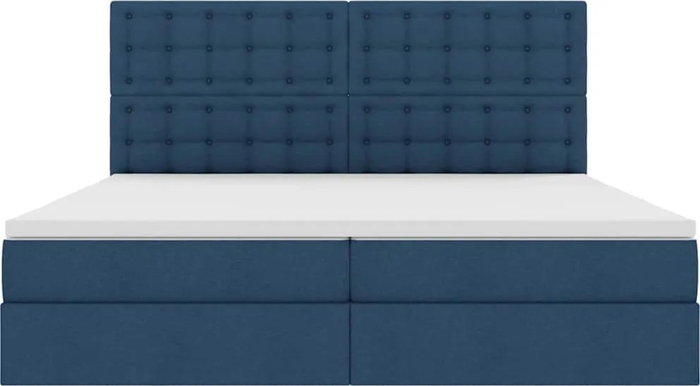 Postel s úložným prostorem a matrací Modrá 200 x 200 cm textil 3371933