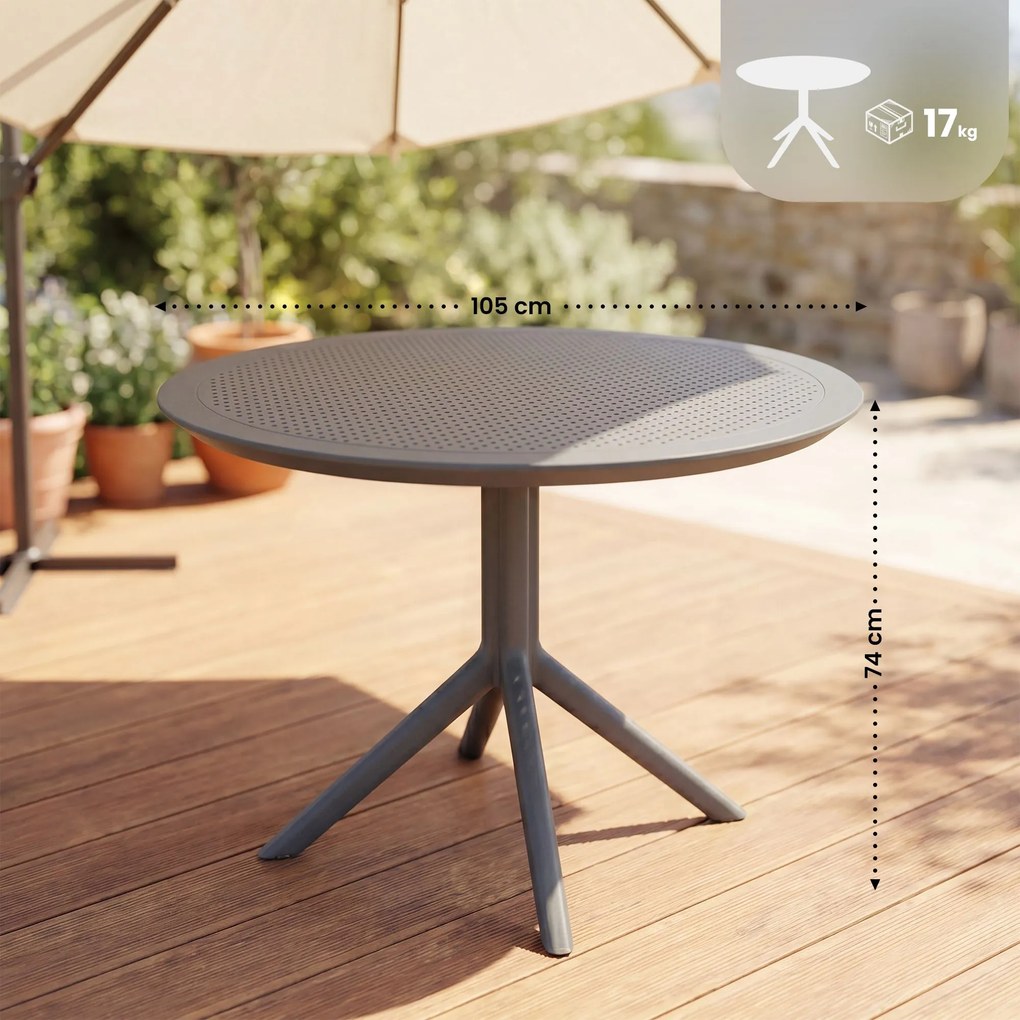 Stůl Sky kulatý 105 cm – tmavě šedá