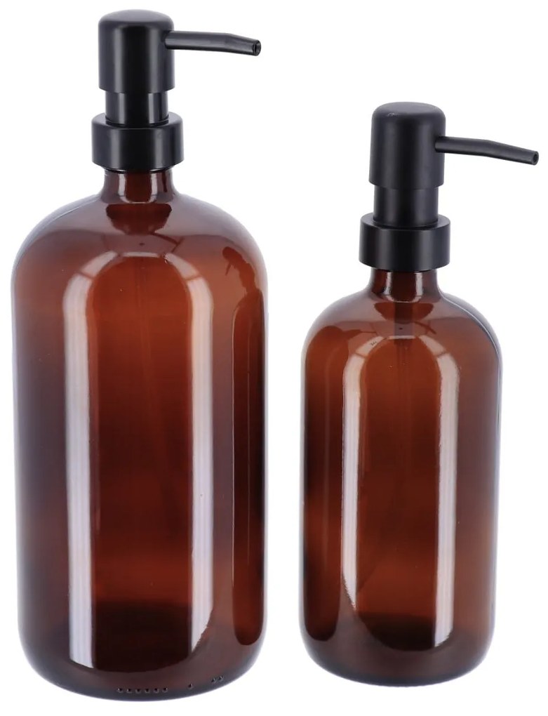 Dávkovač mýdla Amber, hnědá/ s černými prvky, 500 ml