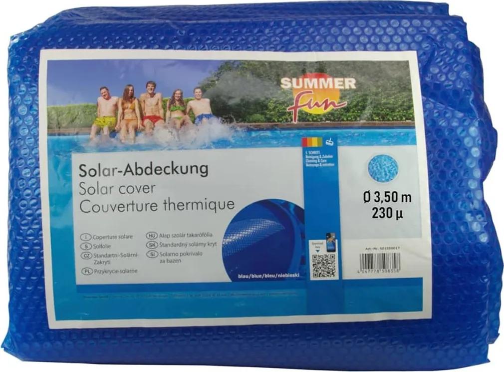 Summer Fun Letní solární plachta na bazén kulatá 350 cm PE modrá [428932]