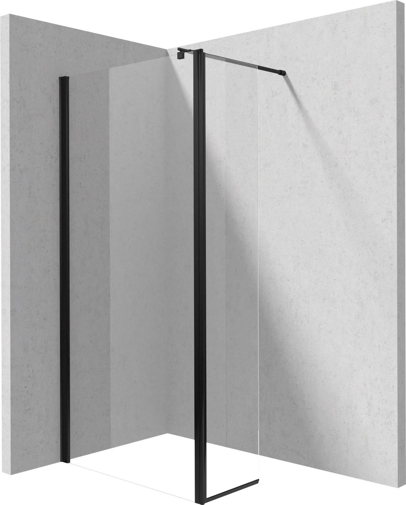 Deante Kerria Plus, otočná zástěna 40x200 cm, 6mm čiré sklo, černá profil, DEA-KTSXN72P