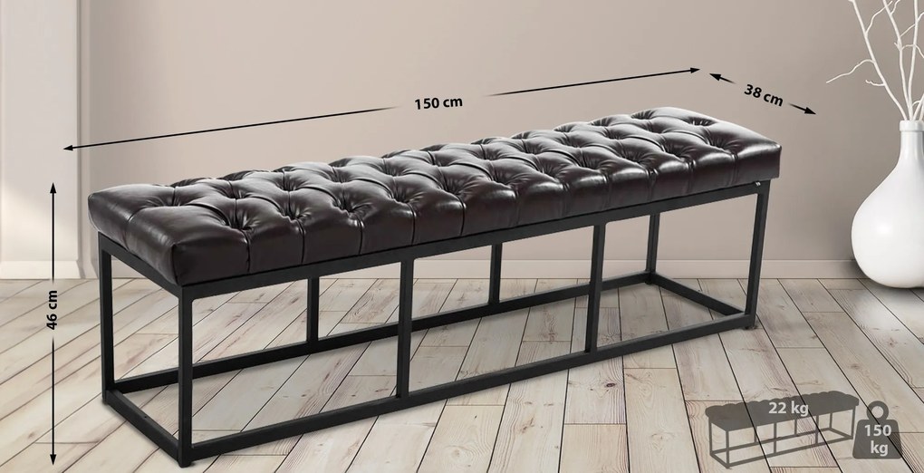 Lavice Amun umělá kůže B150 – hnědá