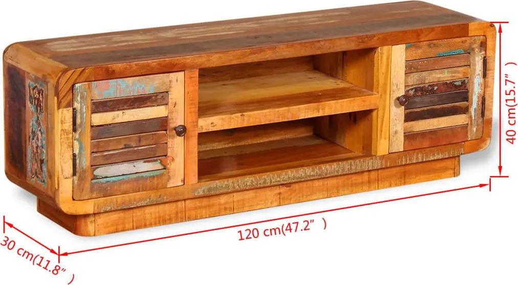 vidaXL TV stolek masivní recyklované dřevo 120 x 30 x 40 cm [244018]
