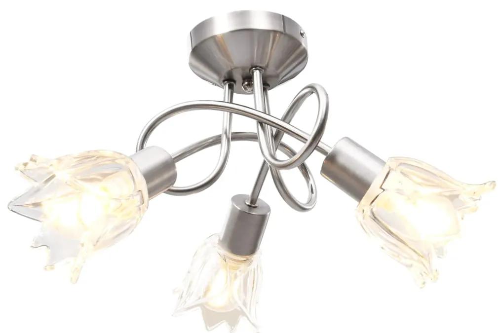 Stropní lampa průhledná skleněná stínidla 3 žárovky E14 tulipán - Default Title