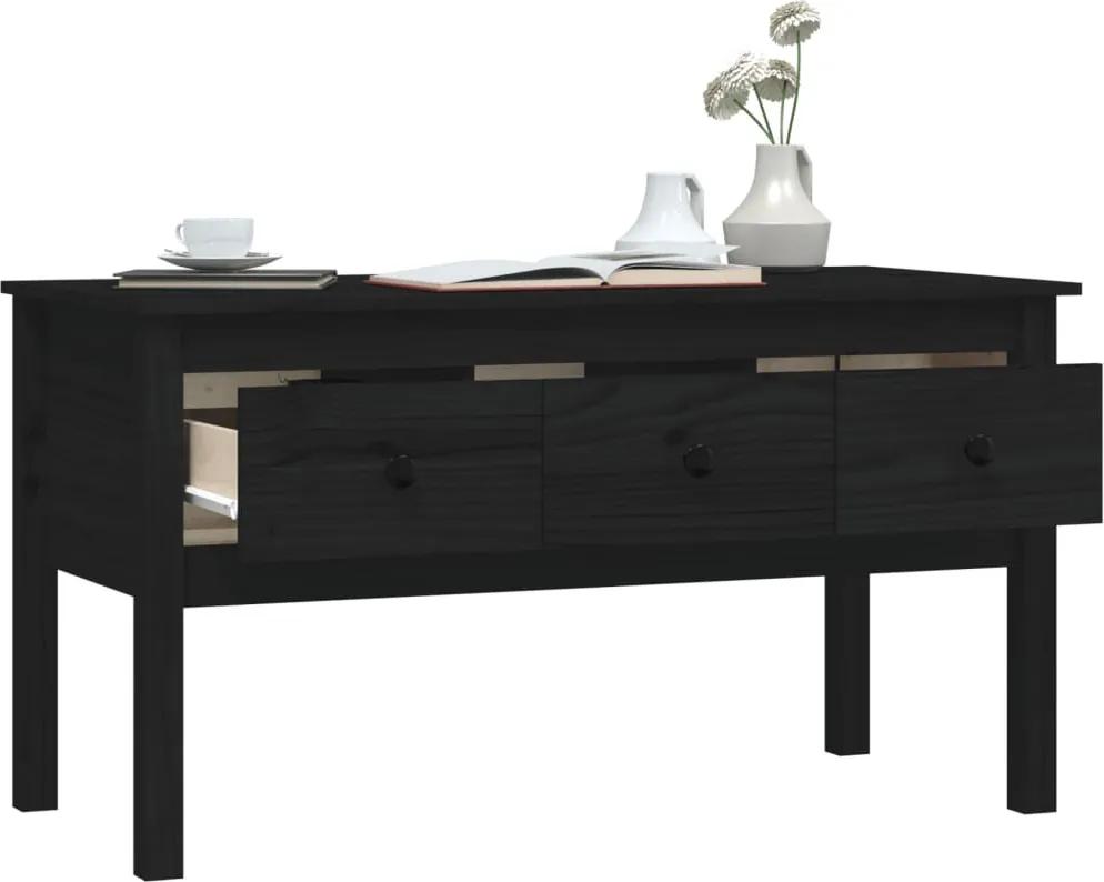vidaXL Konferenční stolek 102 x 49 x 55 cm masivní borové dřevo [820945] Barva: Černá