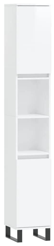 3dílný set koupelnových skříněk lesklý bílý kompozitní dřevo,  3187799