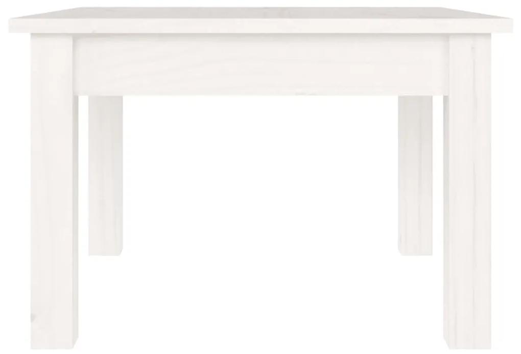 Konferenční stolek bílý 45 x 45 x 30 cm masivní borové dřevo - Default Title